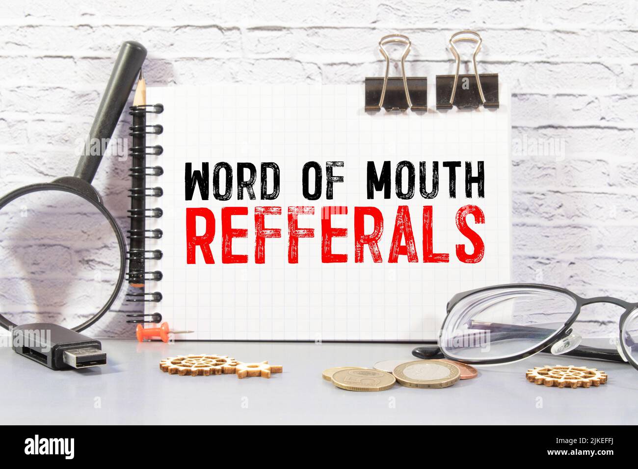 mouth refferals word written on wood block. mouth refferals text on ...