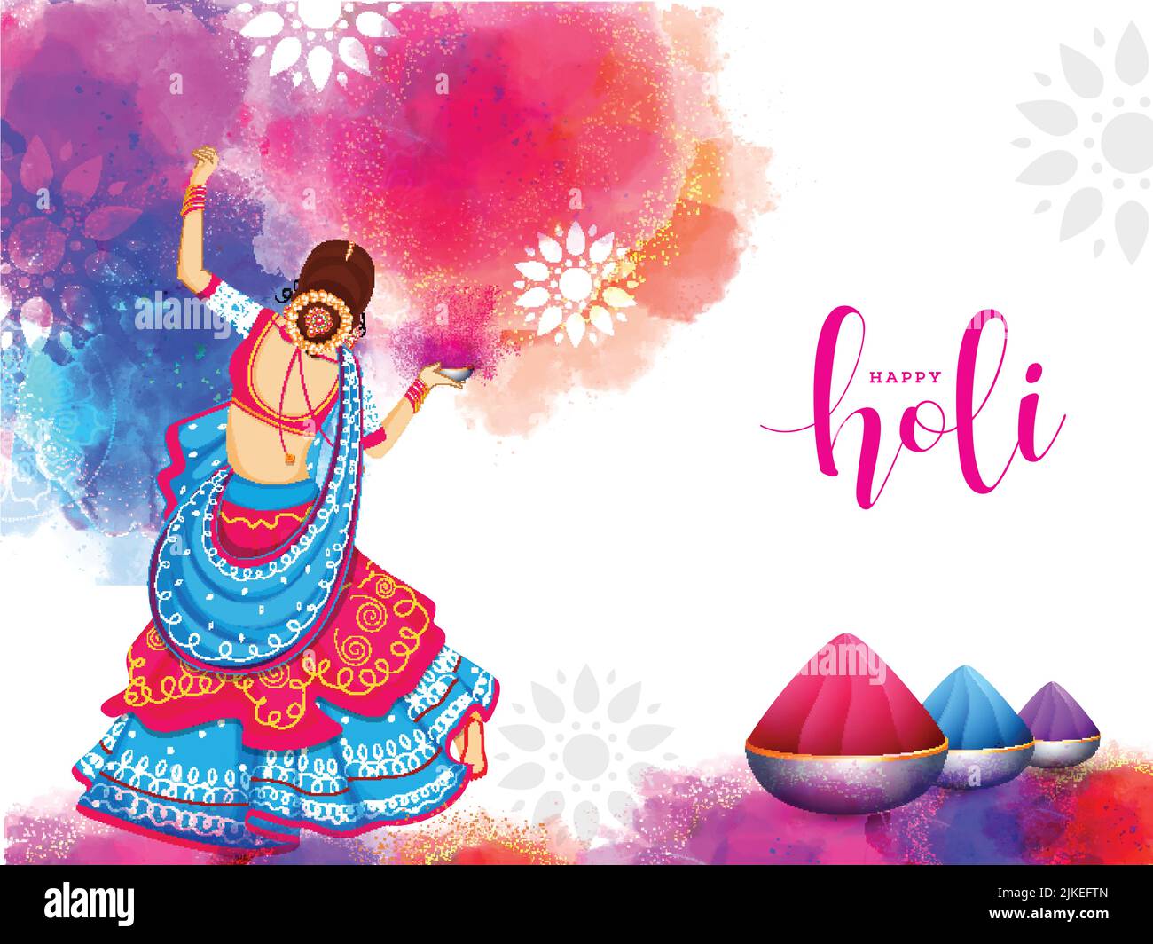 Indian festival of colours, Happy Holi concept, young indian woman ...