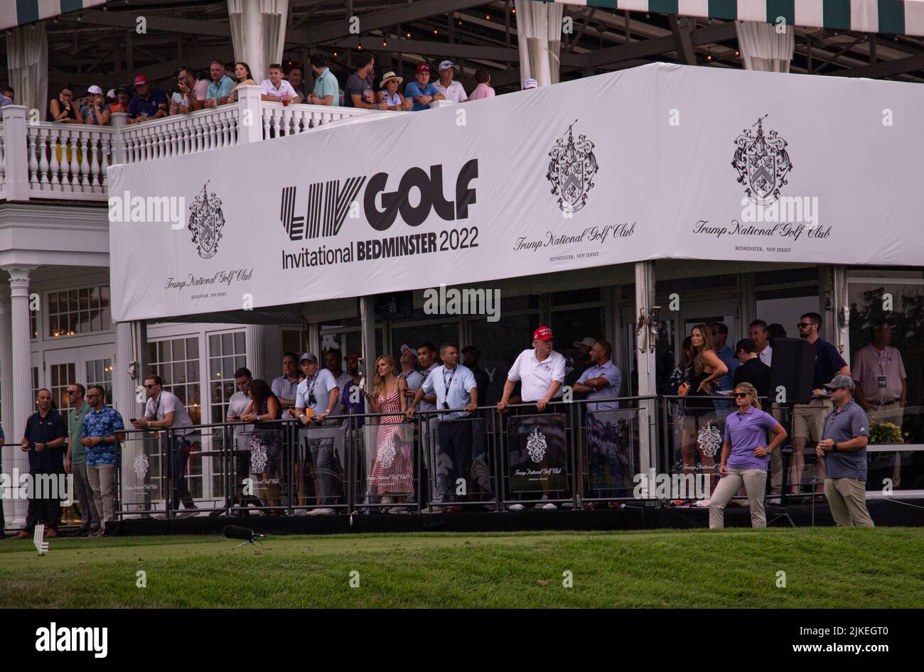 Bedminster, NJ. Pres. Donald Trump and crowds on LIV Golf Bedminster ...