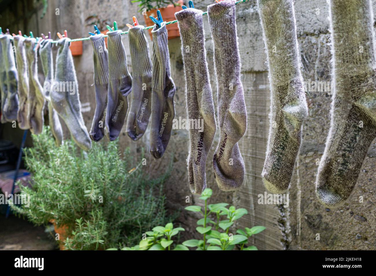 Wool socks drying hi-res stock photography and images - Alamy