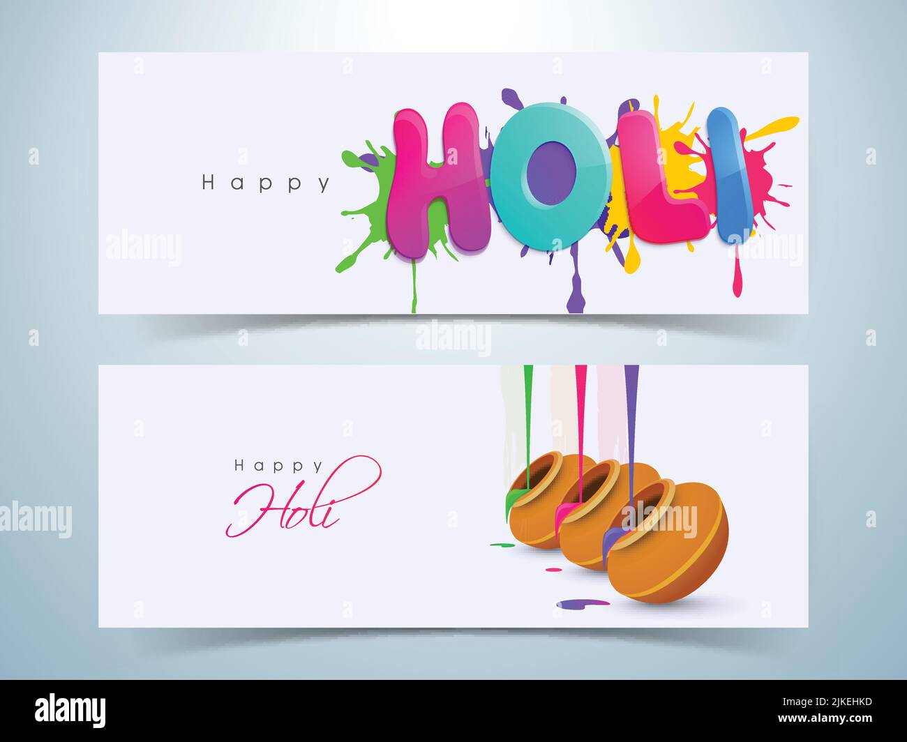 Indian Festival Of Colours, Holi Celebration Banner Or Headers For ...