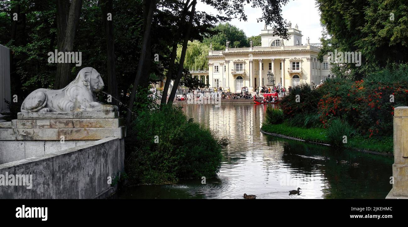 The Lazienki palace in Lazienki Park, Warsaw. Lazienki Krolewskie ...