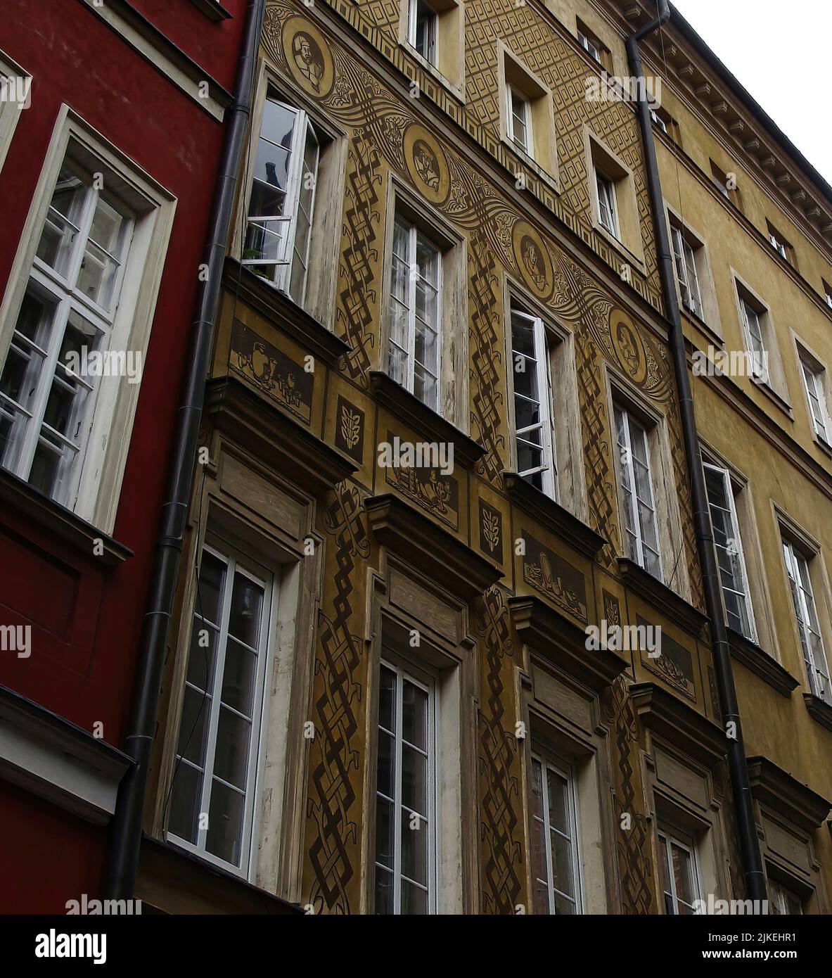 Some details of Warsaw, (Poland) with its very varied architecture ...