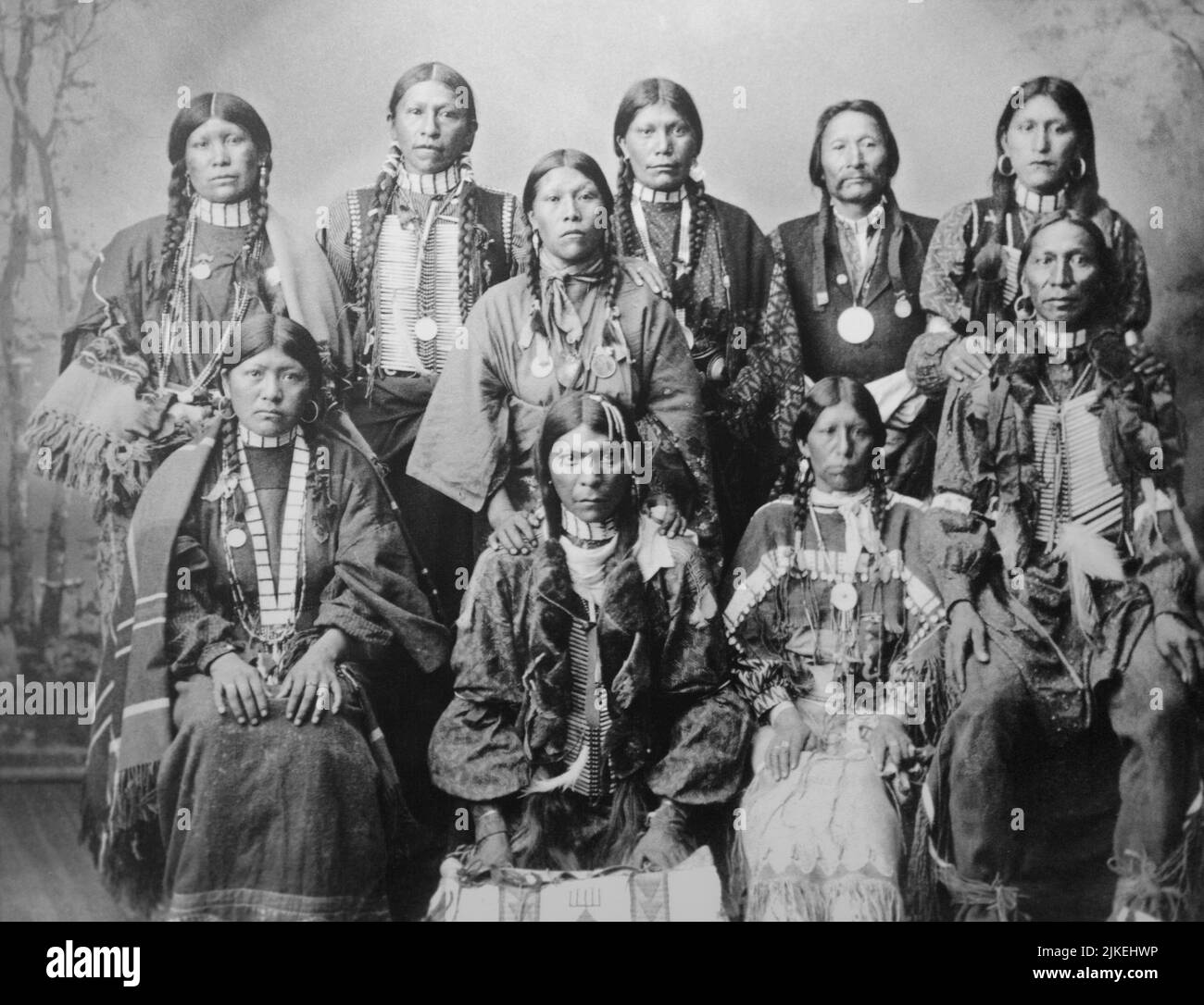 Historic black and white photo from the late 1890's of a group of ...