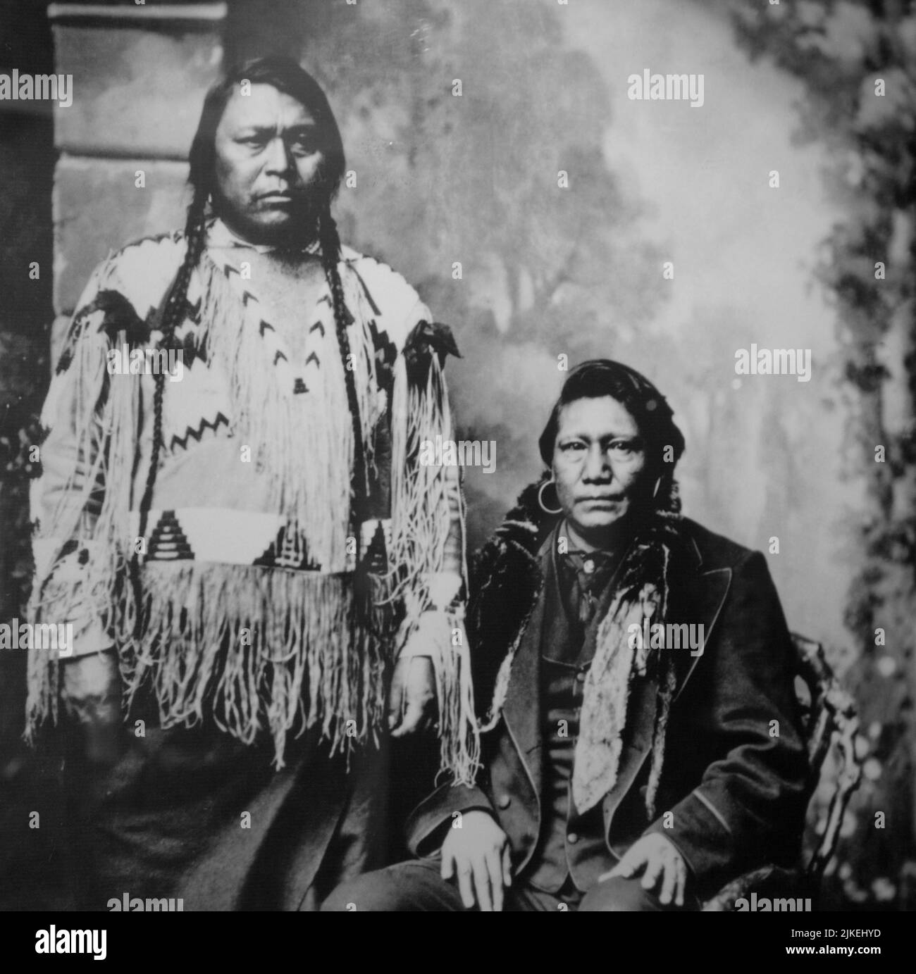 Historic black and white portrait photograph of Southern Ute leaders ...