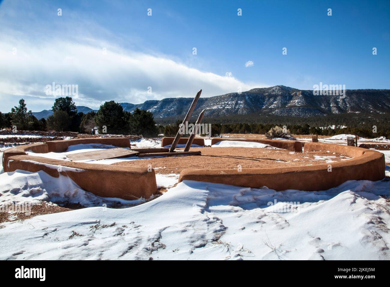 Kiva of ancient Indian Pueblo ruins, Pecos National Historical Park New ...