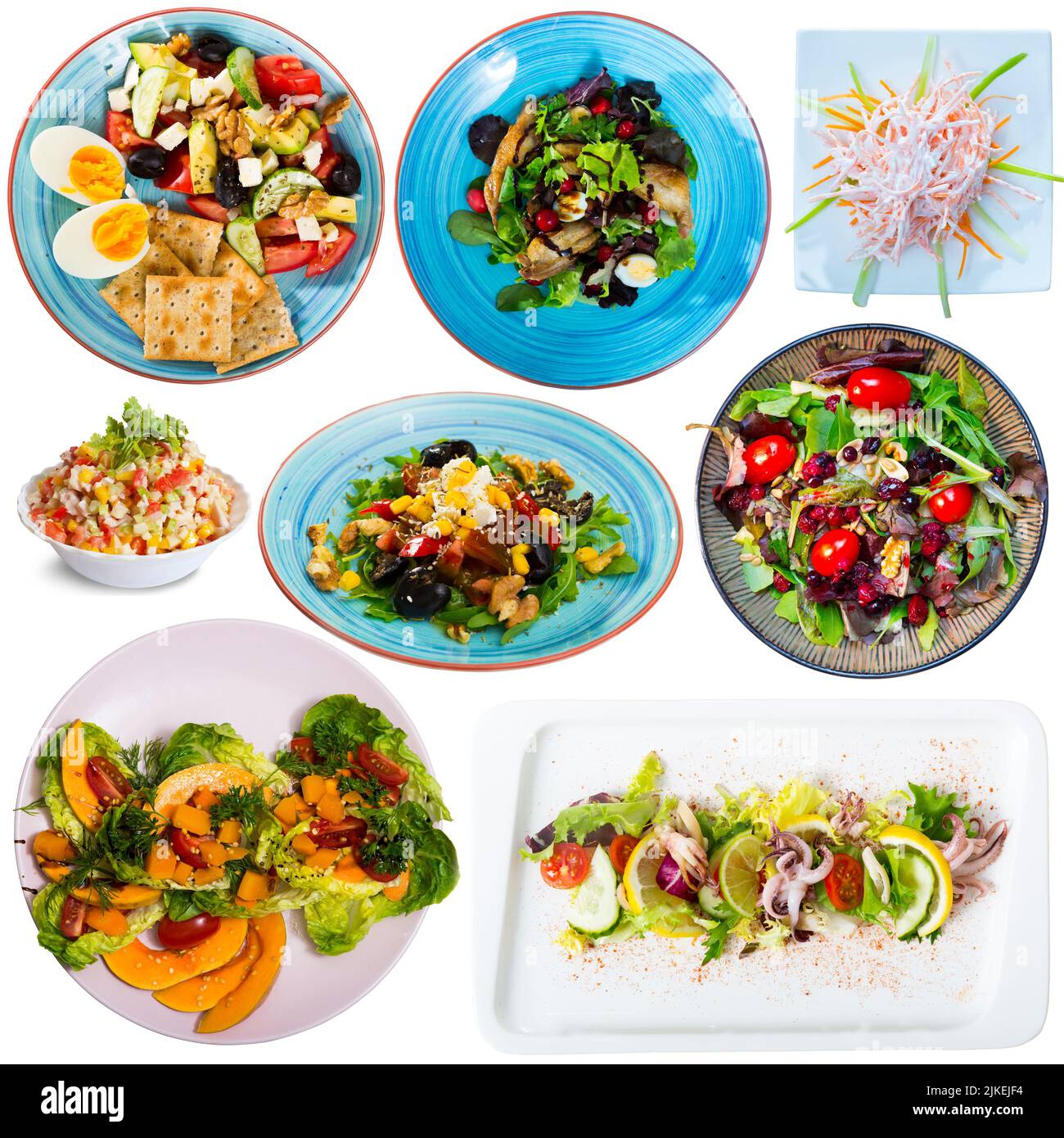 Set of various salads Stock Photo - Alamy