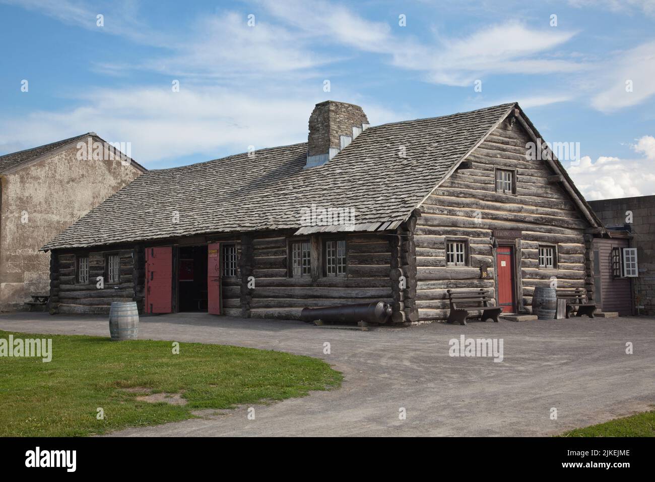 Built from logs at Old Fort Niagara State Park, NY Stock Photo - Alamy