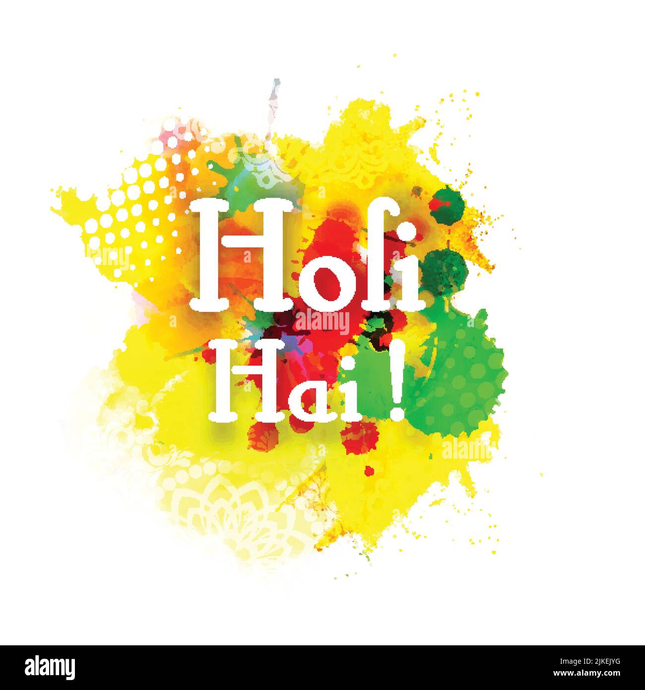 Indian festival of colours, beautiful colour grunge and text Holi hain ...