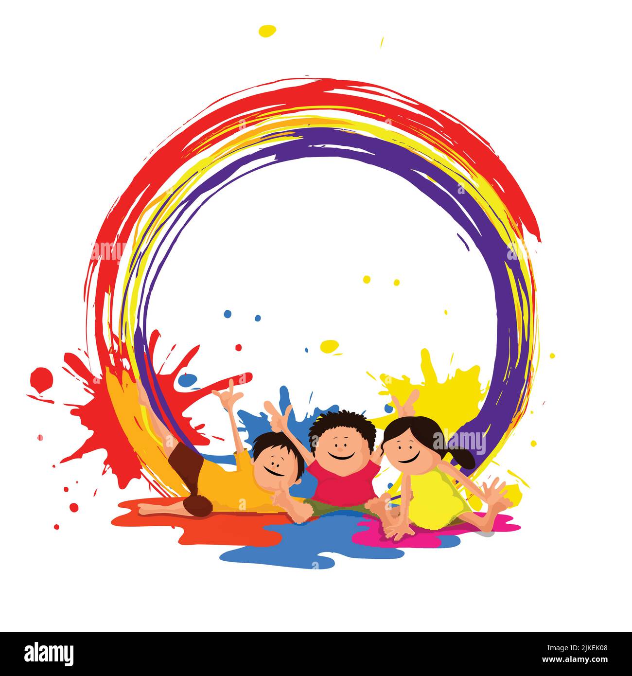 Indian kids playing holi Cut Out Stock Images & Pictures - Alamy