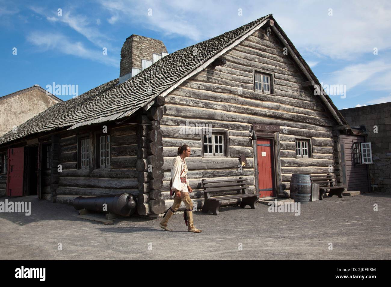 Built from logs at Old Fort Niagara State Park, NY Stock Photo - Alamy