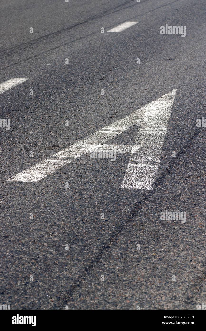 Painted on the roads surface hi-res stock photography and images - Alamy