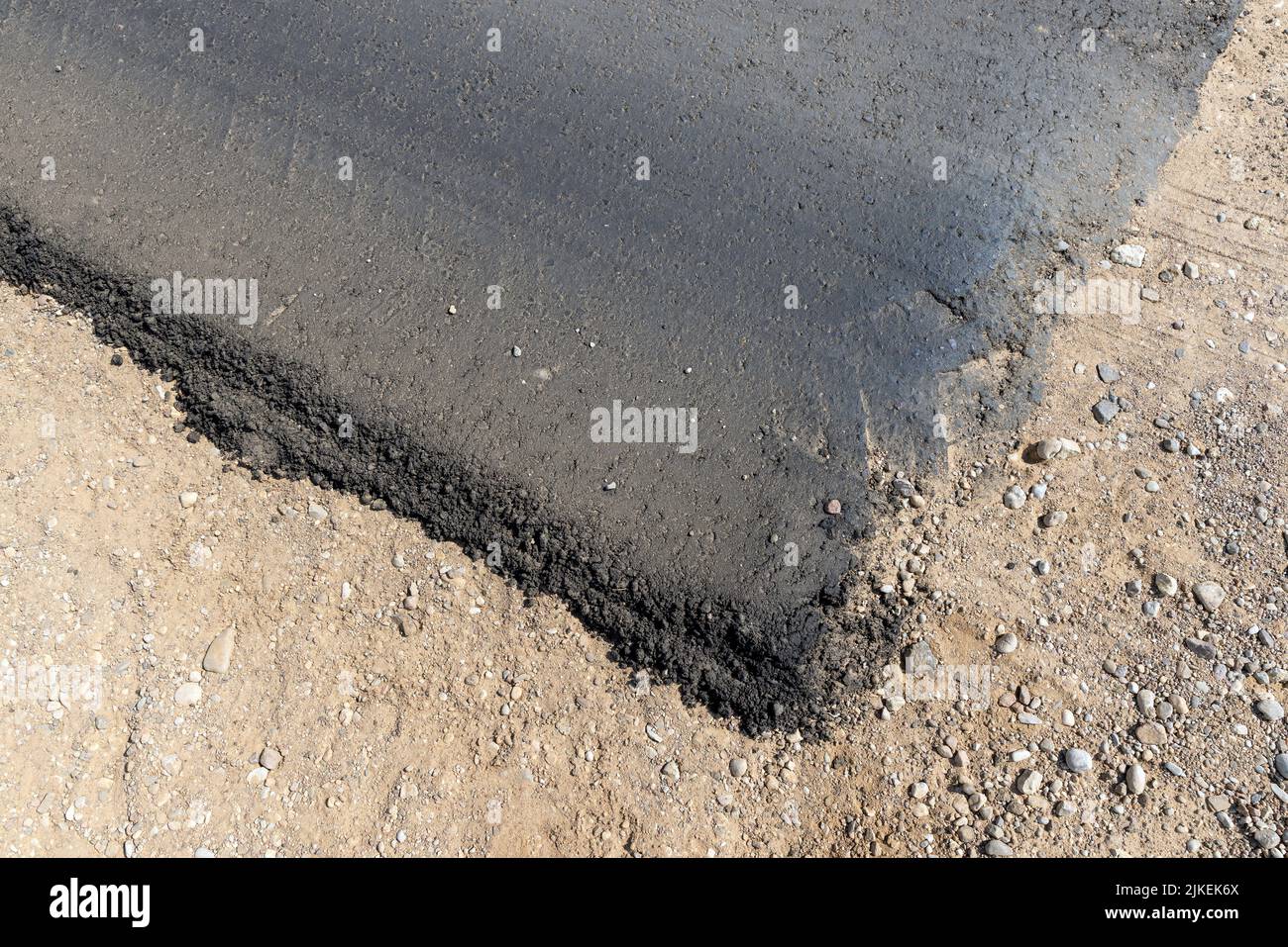paved road for car traffic, construction of a new paved road for ...