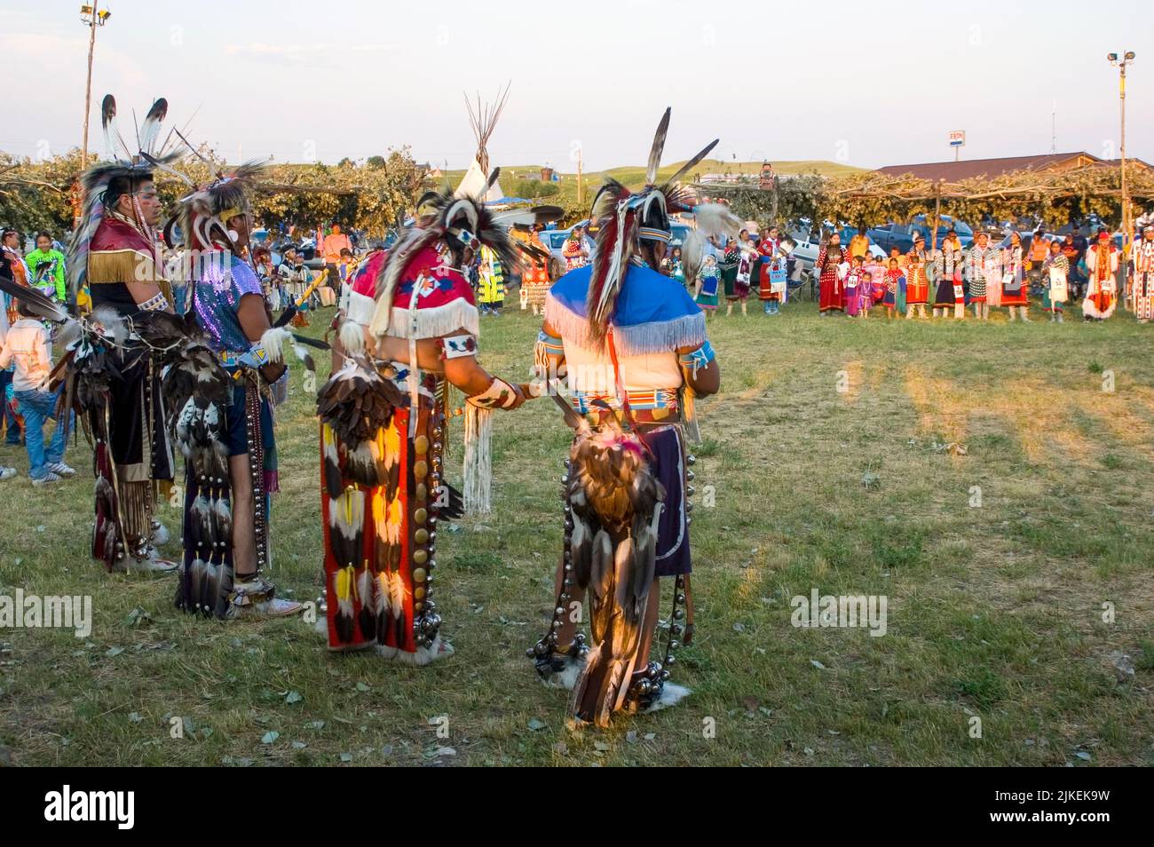 Circle around the pow wow arena on the Crow Indian Reservation, Crow ...