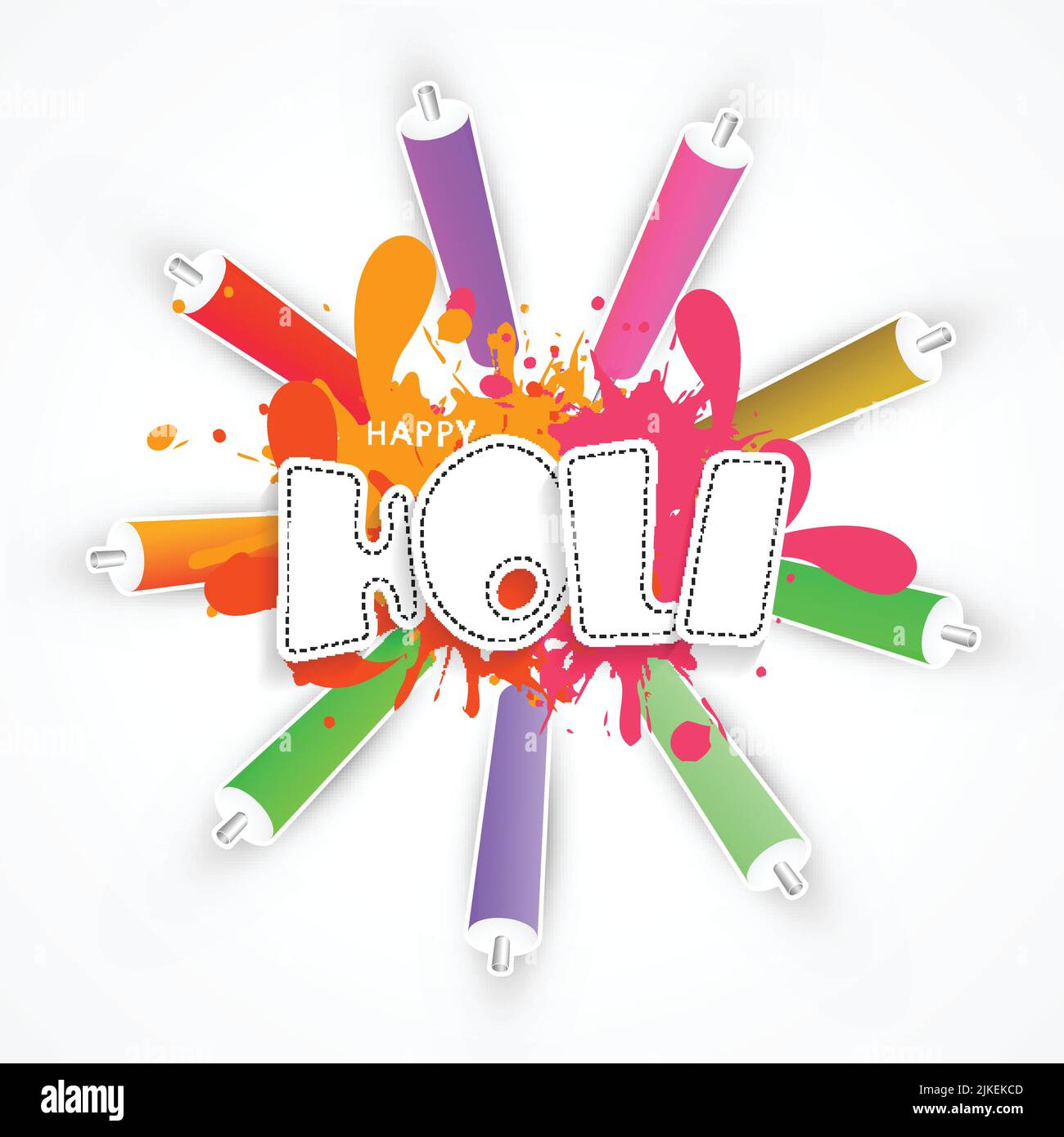 Indian festival of colours, Happy Holi concept with stylish text Holi ...