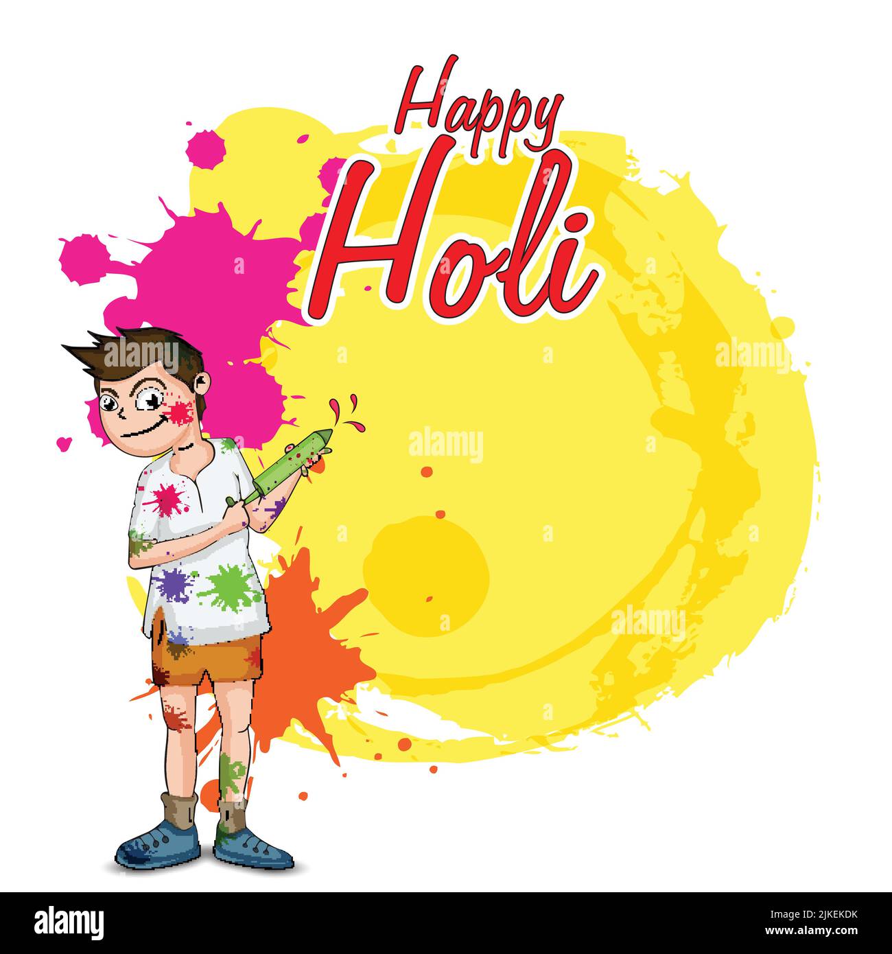 Boy playing drum holi festival Cut Out Stock Images & Pictures - Alamy