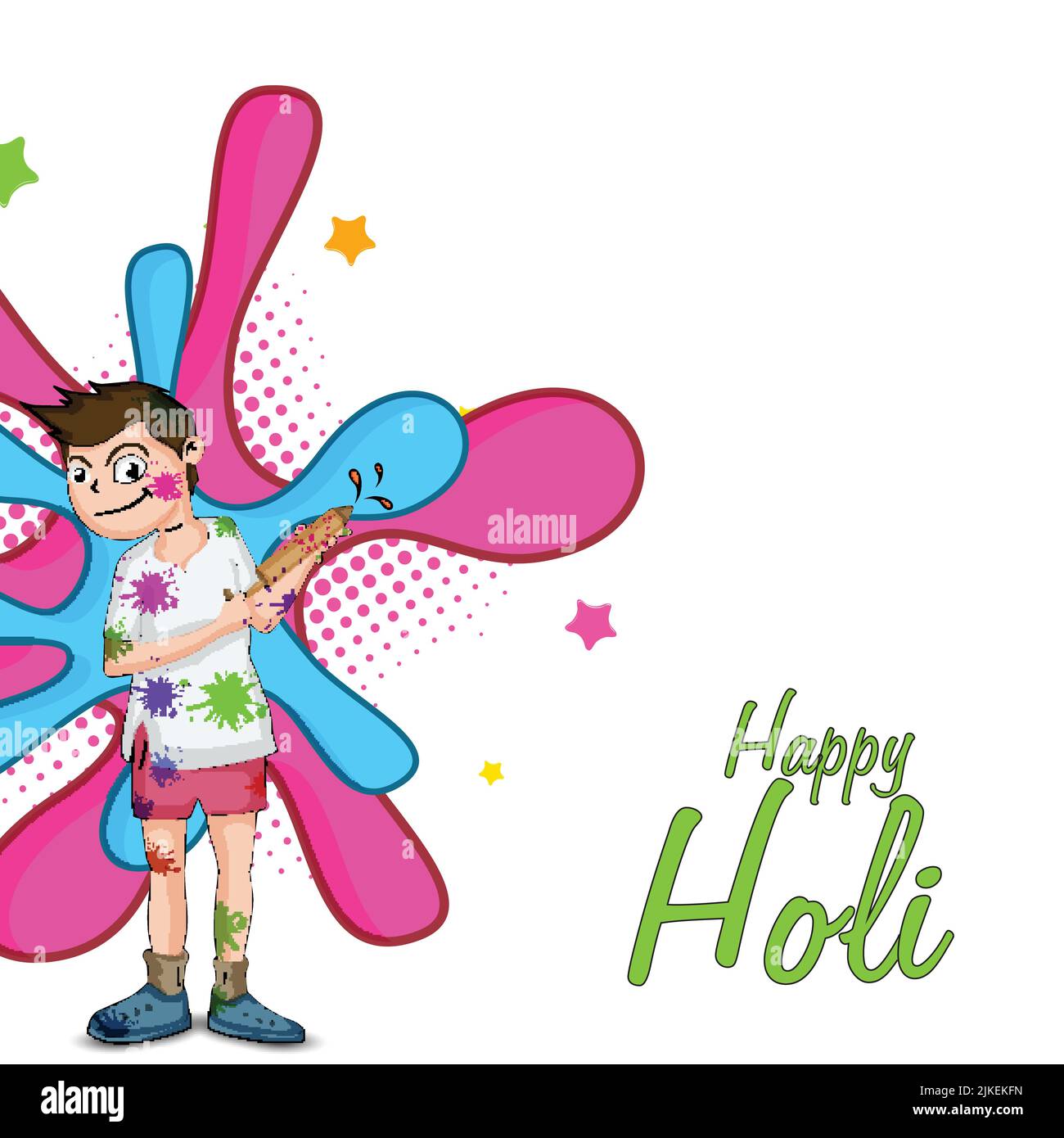 Indian boy holi festival Cut Out Stock Images & Pictures - Alamy