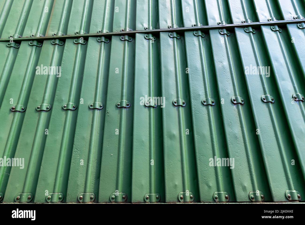 Part of the metal structure of an old steam locomotive, metal elements ...