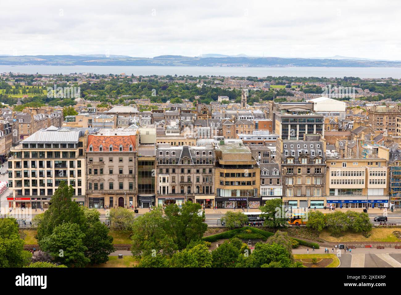 Edinburgh and Leith view from Edinburgh Castle looking over new town ...