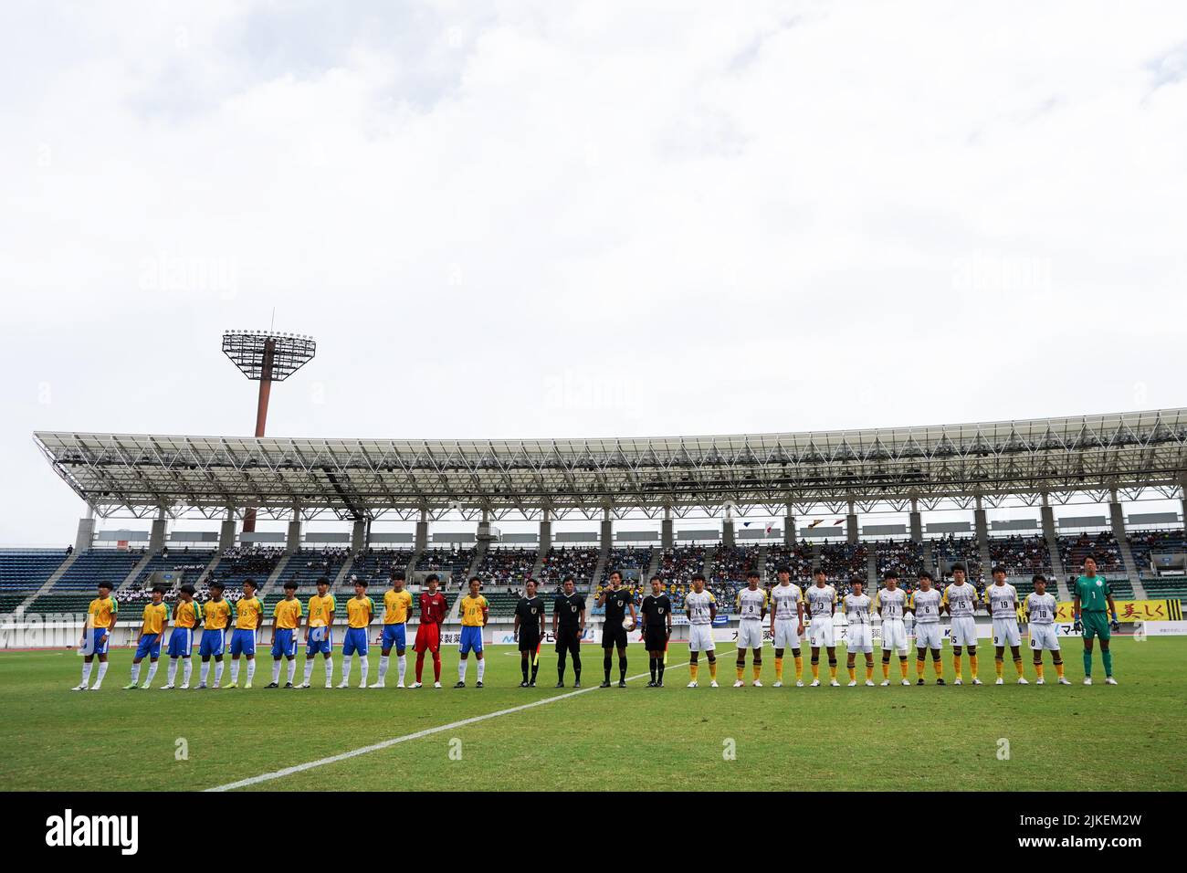 Tokushima, Japan. 30th July, 2022. Two team group Football/Soccer ...