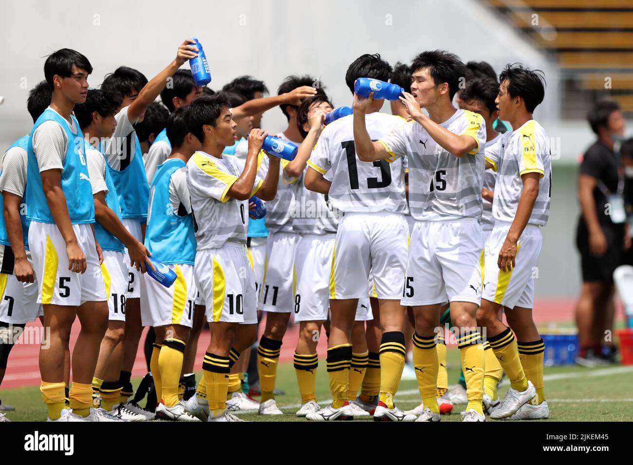 Tokushima, Japan. 30th July, 2022. Maebashi Ikuei team group Football ...