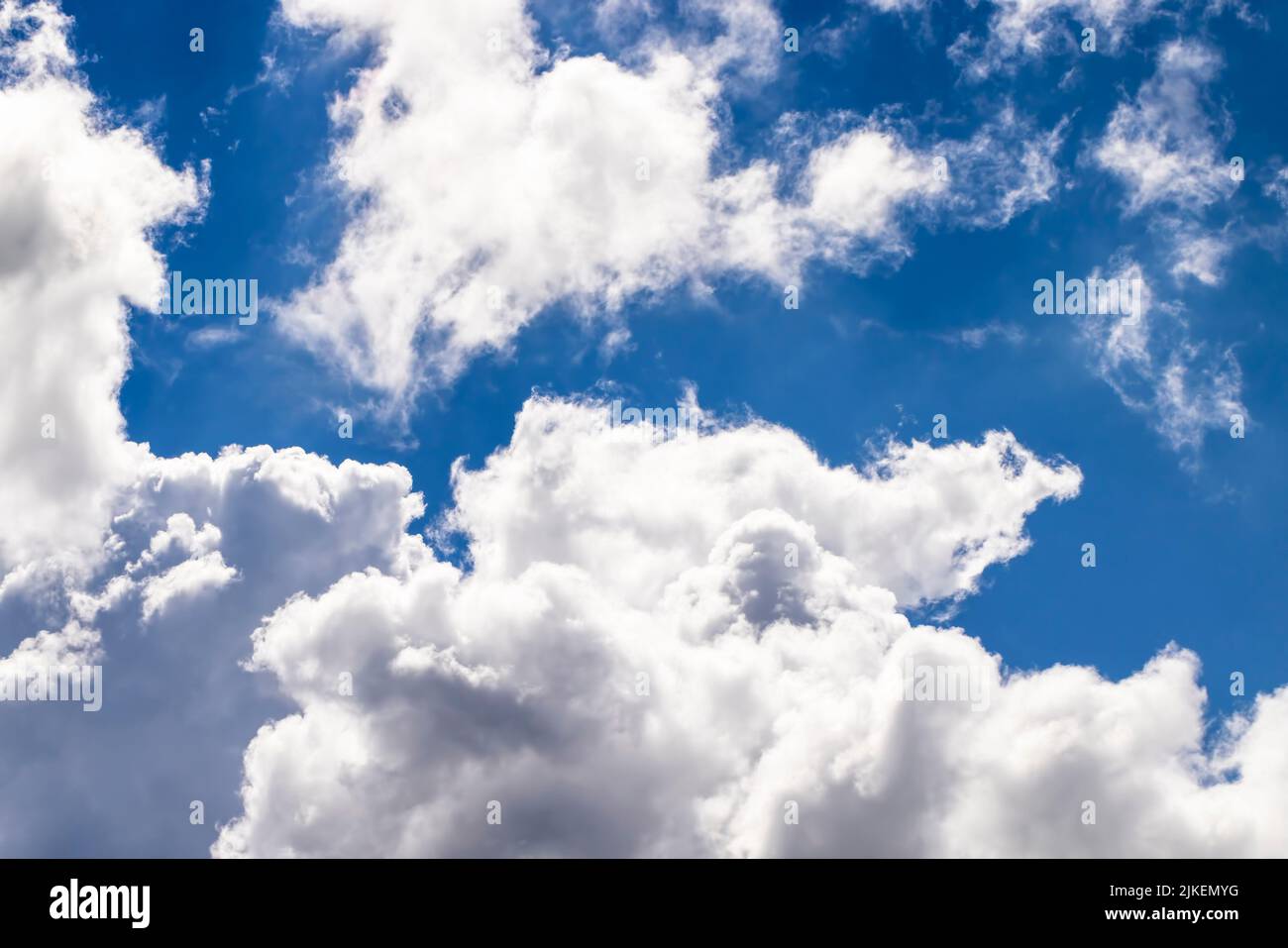 Blue sky with light clouds in windy weather, beautiful blue sky in ...