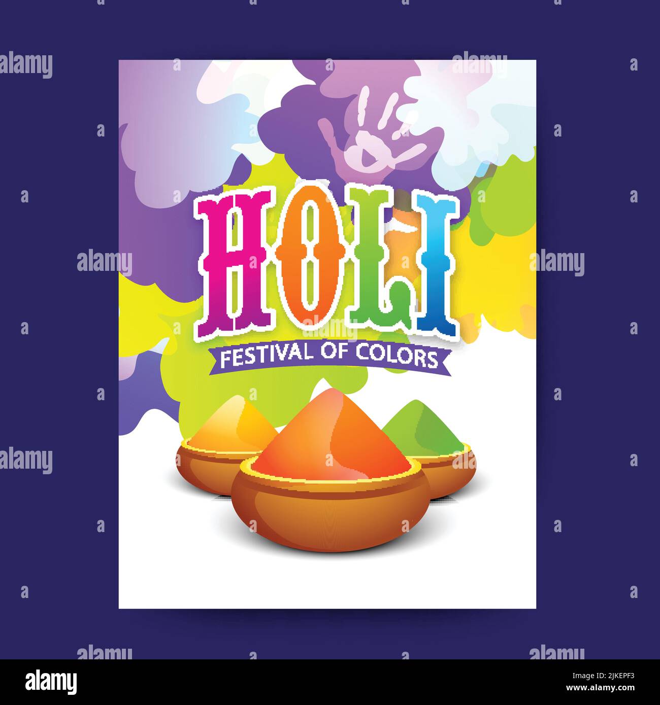 Indian Festival Of Colors, Holi Celebration Template Design With Glossy ...