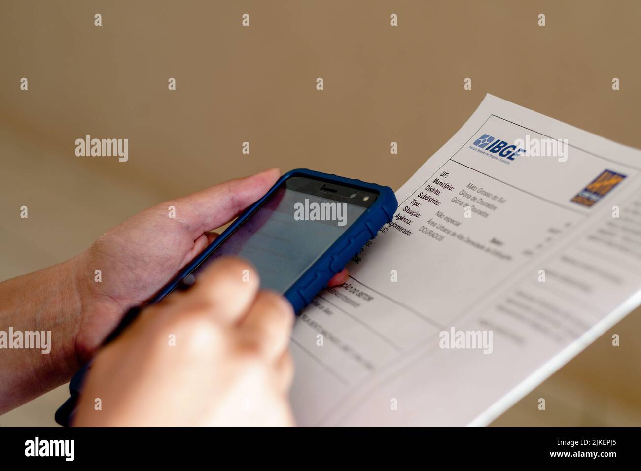 In this photo illustration, the IBGE (Instituto Brasileiro de Geografia ...