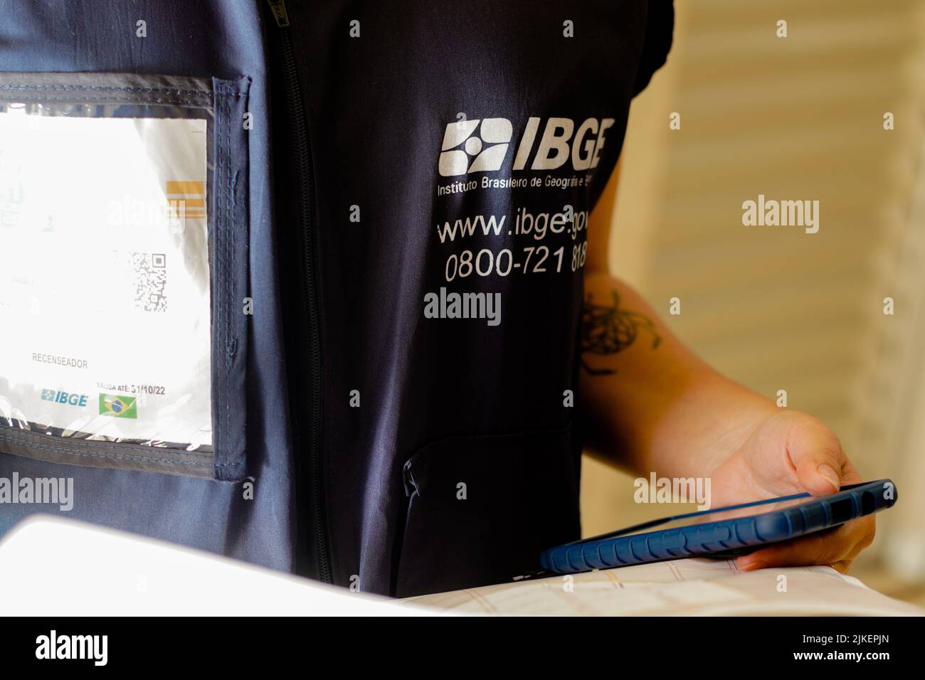 In this photo illustration, the IBGE (Instituto Brasileiro de Geografia ...