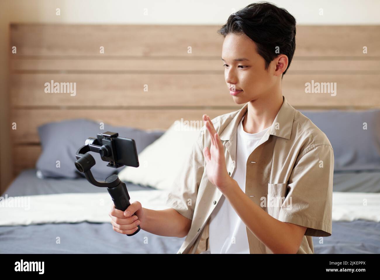 Recording himself hi-res stock photography and images - Alamy