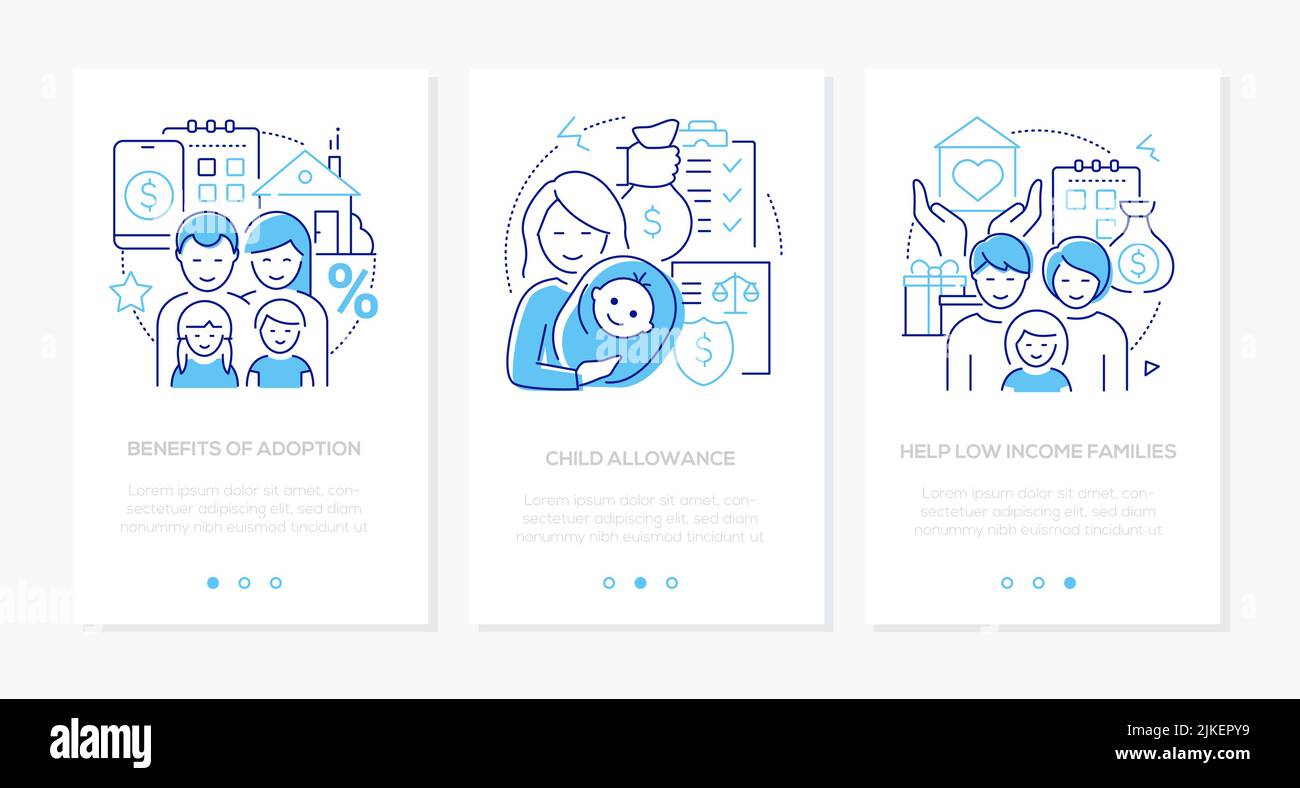 Family and finance - line design style banners set Stock Vector Image ...