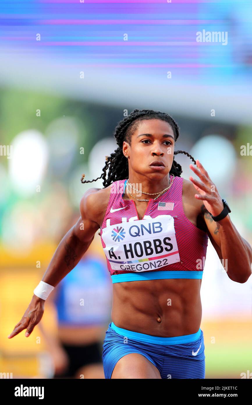 Hayward Field, Eugene, Oregon, USA. 16th July, 2022. Aleia Hobbs (USA ...