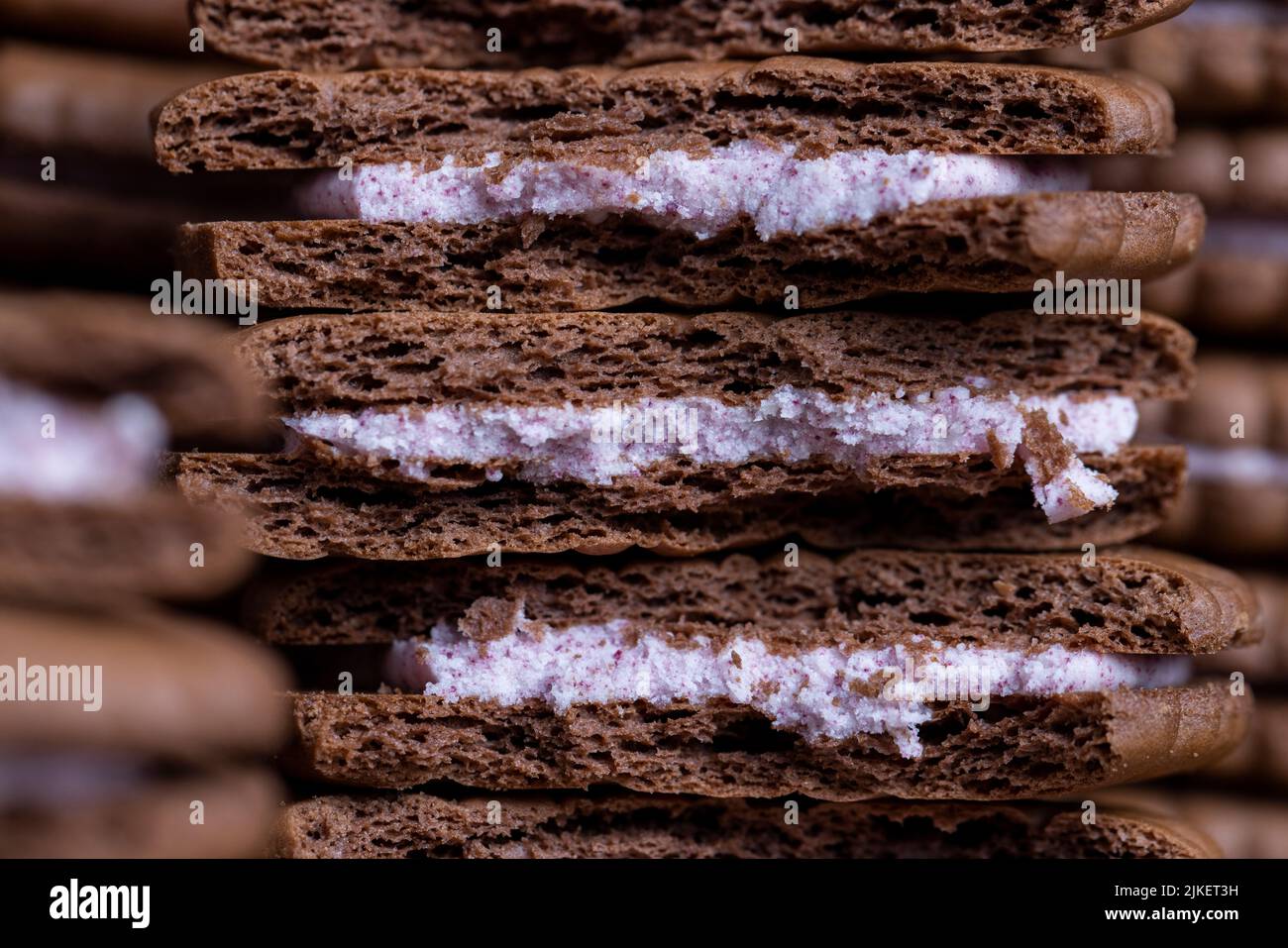 puff pastry chocolate chip sandwiches with creamy filling, crispy fresh ...