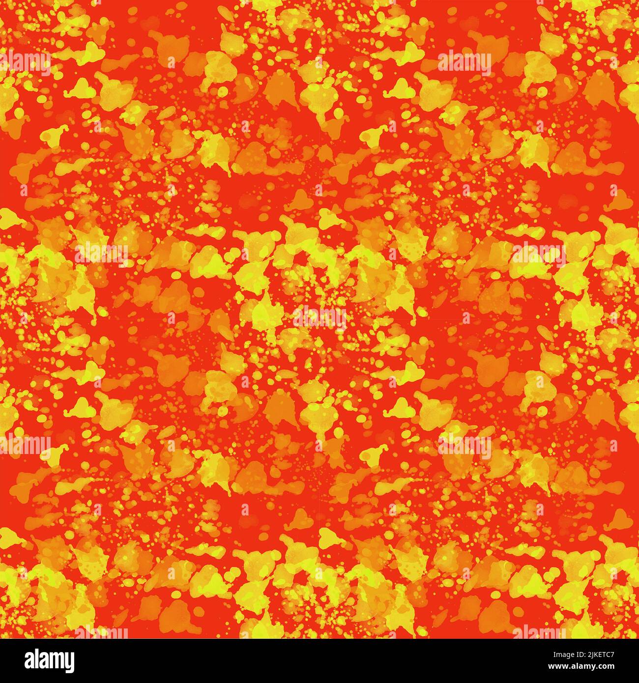 Yellow splatter on orange background seamless repeat pattern Stock ...