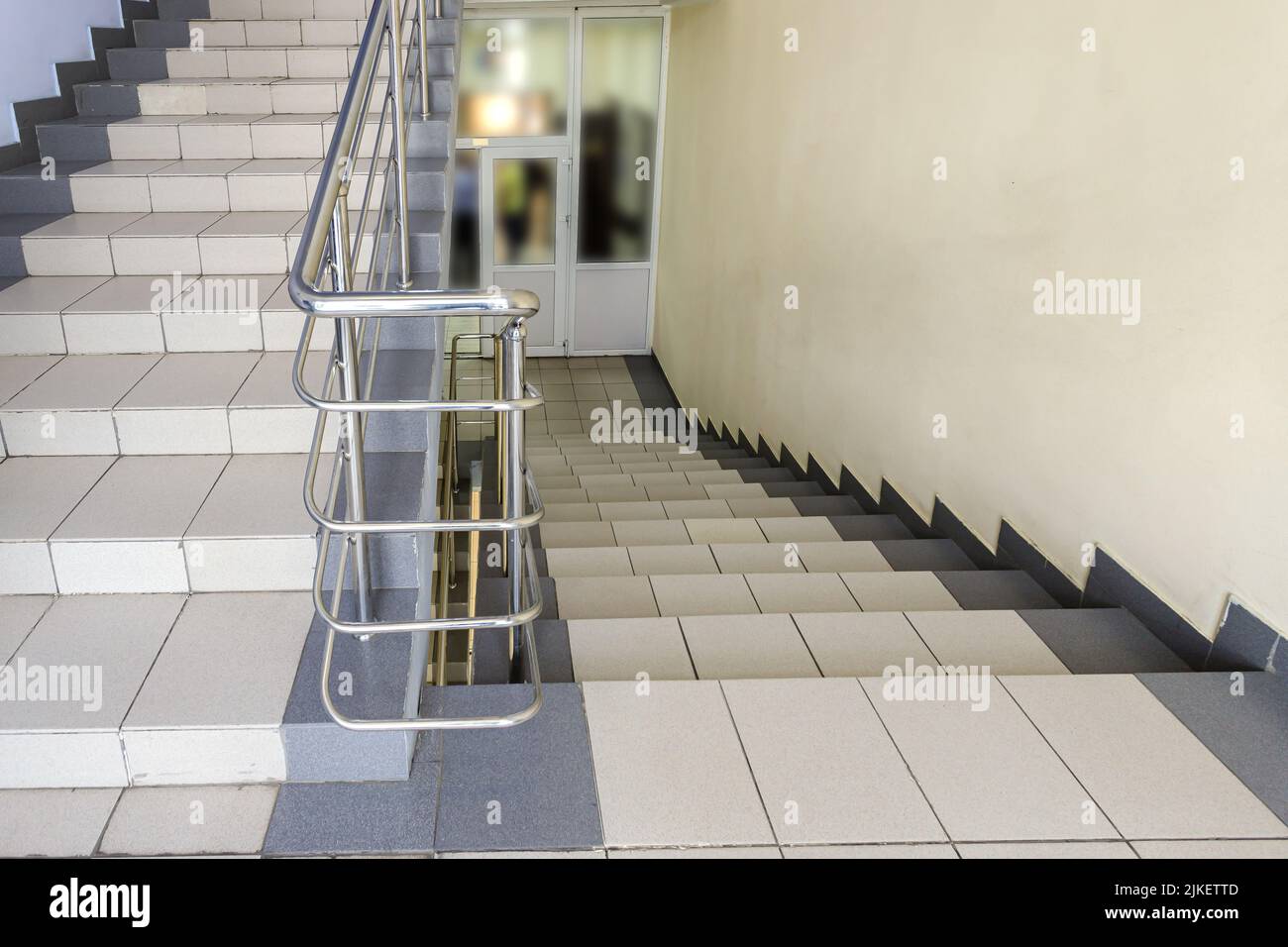 Staircase and corridor, contemporary architecture. School corridor ...