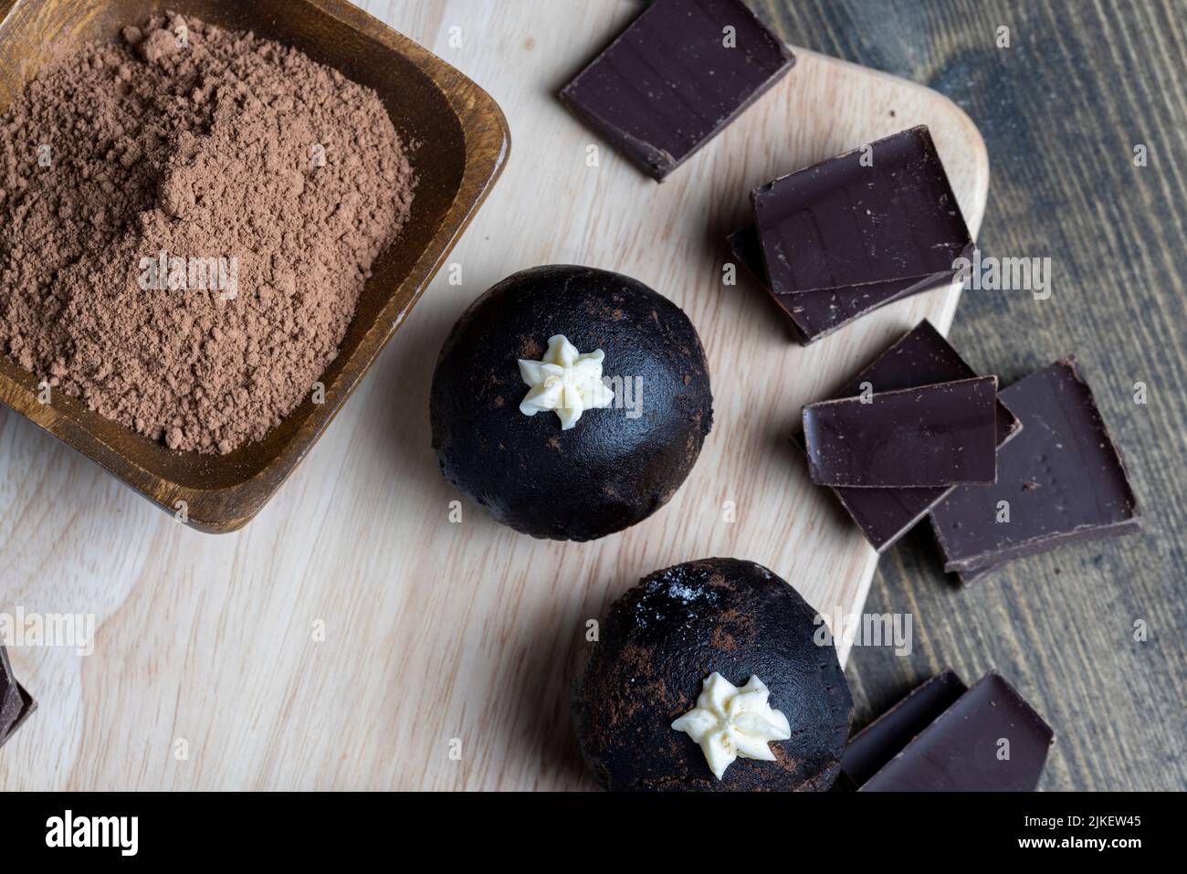 chocolate rum potato cake, a traditional Eastern European dish with ...