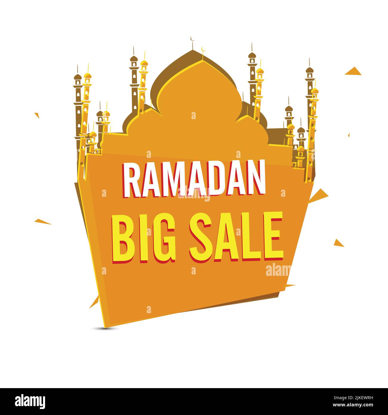 Ramadan Big Sale Poster Design With Orange Mosque Label On White ...