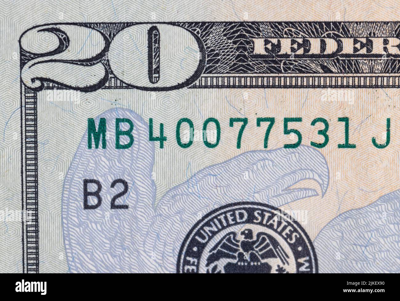 details of cash American twenty dollars, cash American dollars with a ...