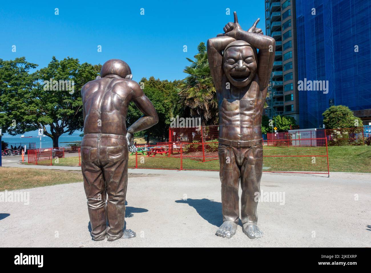 English bay sculpture statue Stock Photo - Alamy