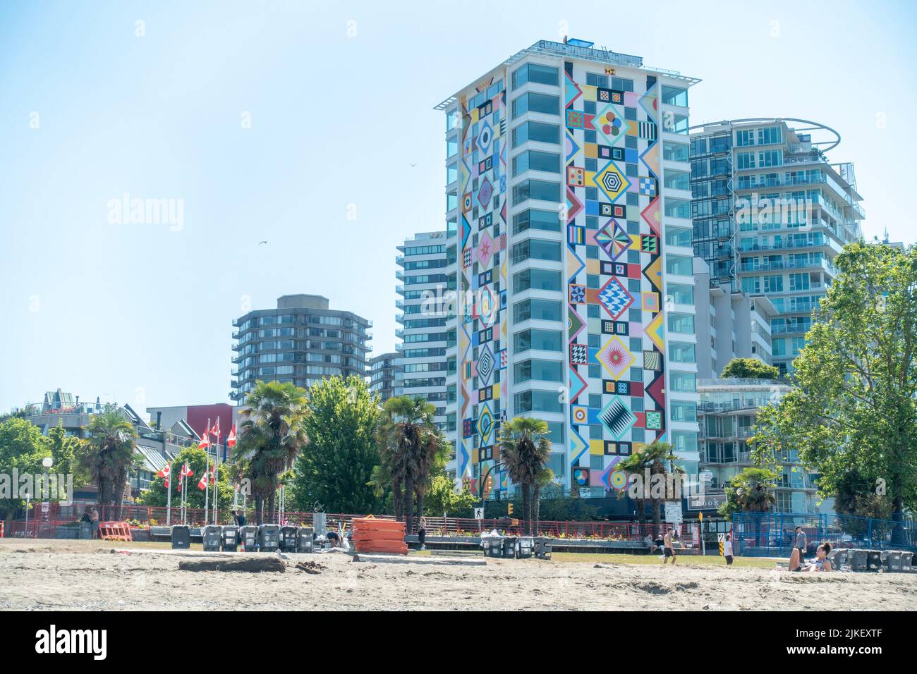 High rise buildings with exterior art design Stock Photo - Alamy