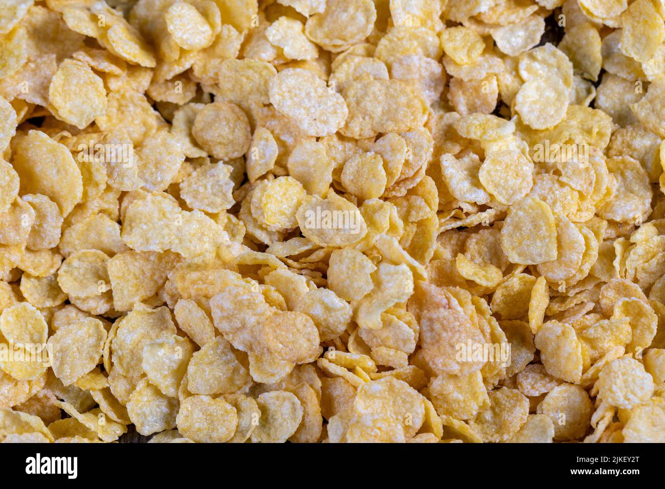 dry breakfast corn flakes of yellow color, preparation of corn dry ...