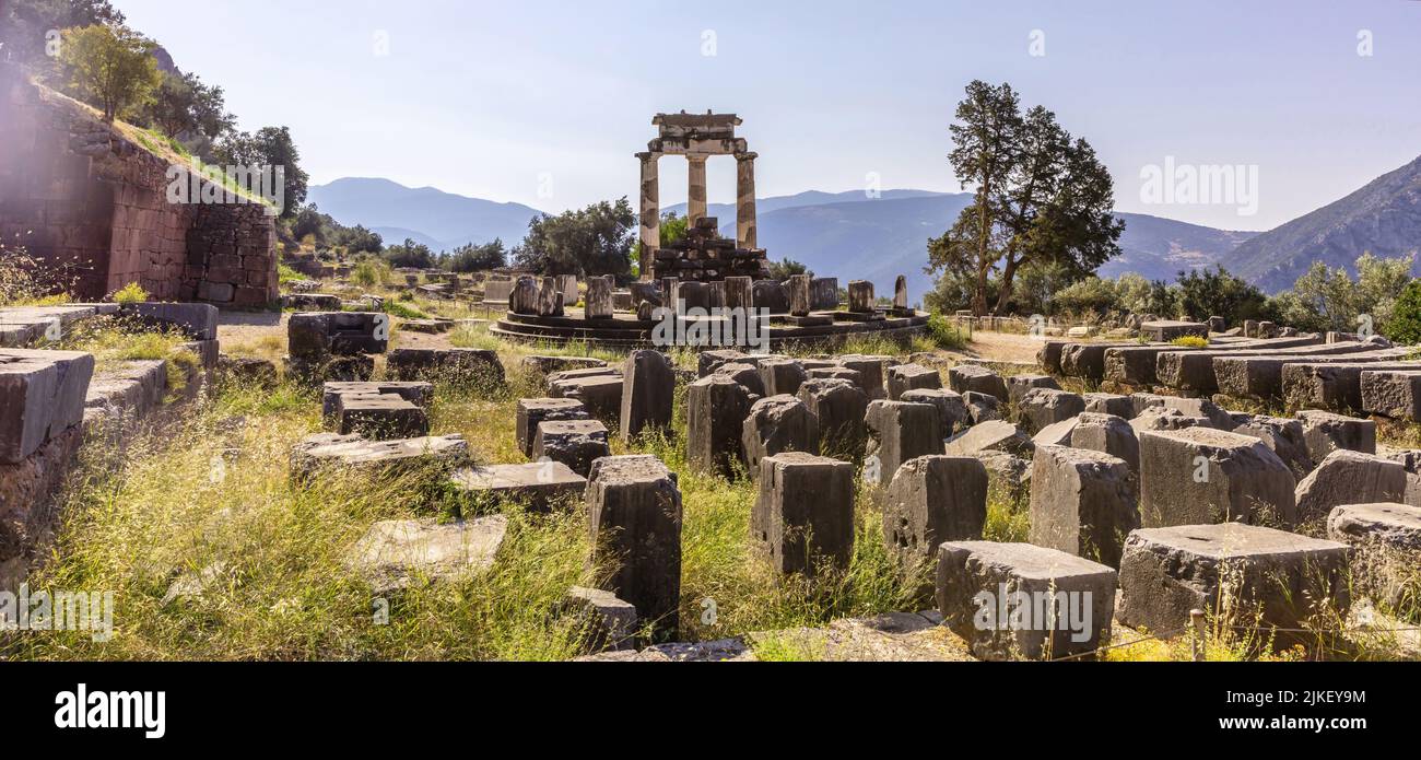 Delphi Greece, Archaeological Site. Ancient Greek considered Delfi as ...