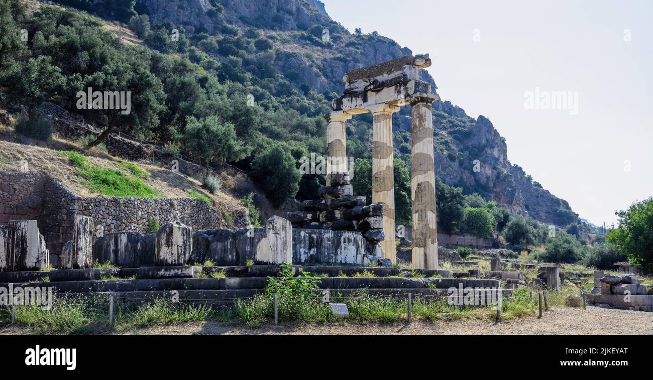 Delphi Greece, Archaeological Site. Ancient Greek considered Delfi as ...