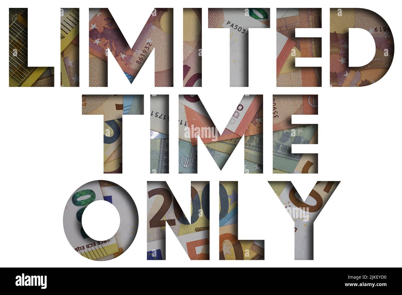 Limited Time Only word with money. Paper currency background with ...