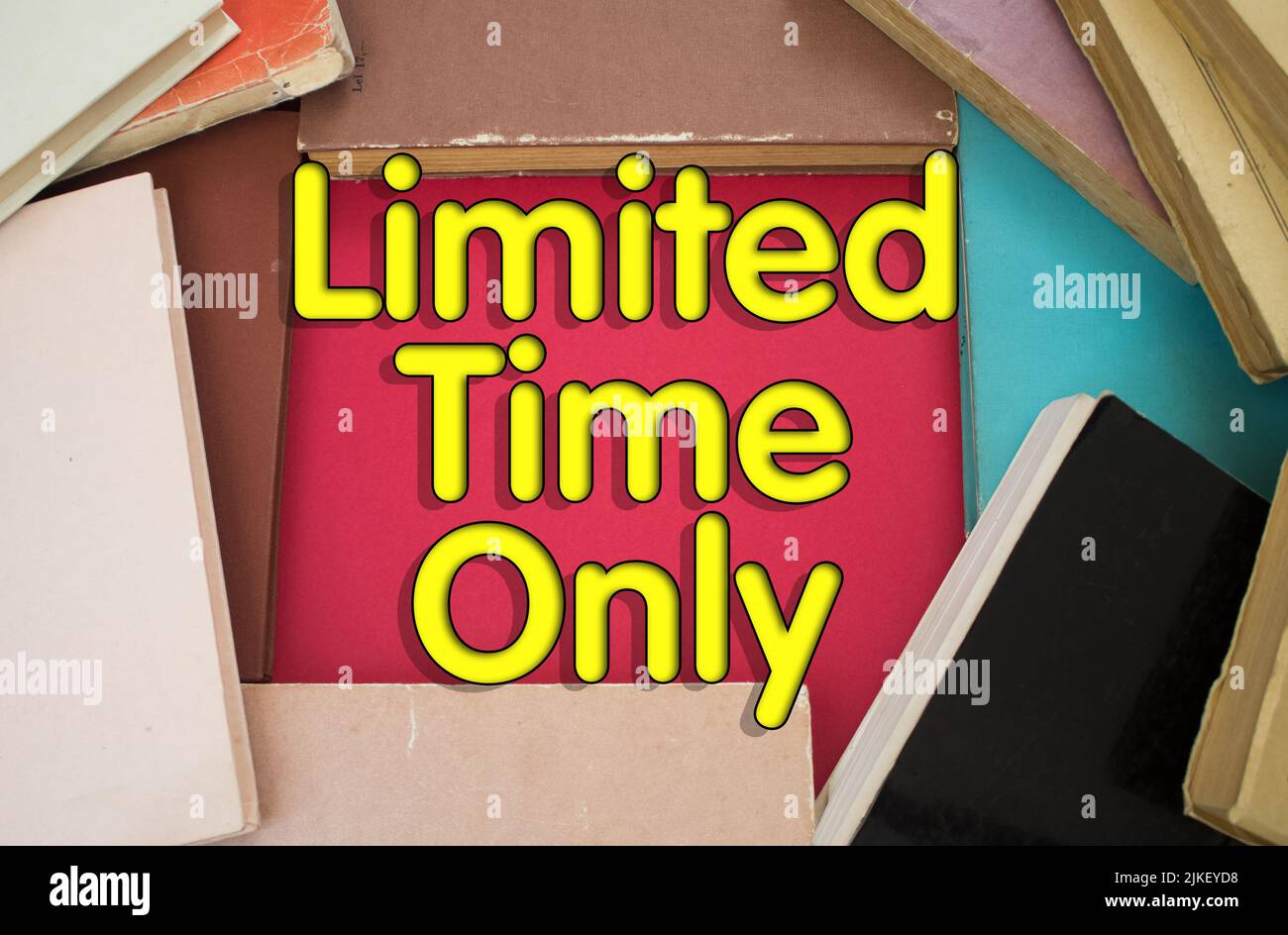 Limited Time Only word in opened book with vintage, natural patterns ...