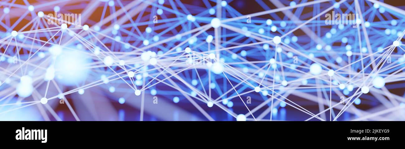 Abstract network geometric background. White Spheres and lines connection. Digital technology ...