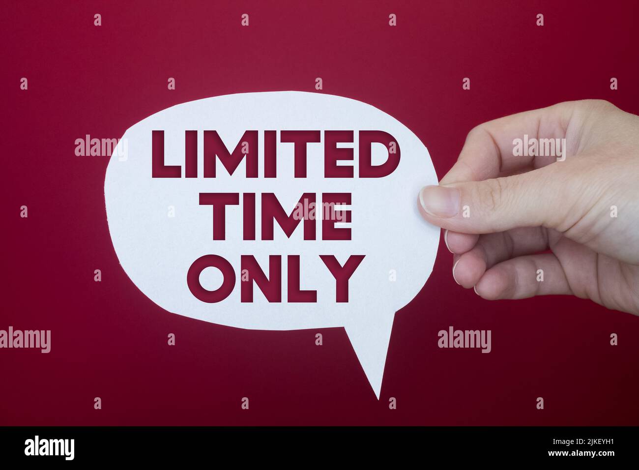 Speech bubble in front of colored background with Limited Time Only ...
