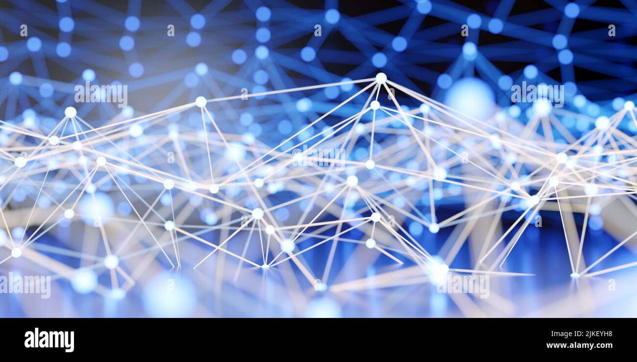 Abstract geometric background. White Spheres and lines connection. Digital technology plexus ...