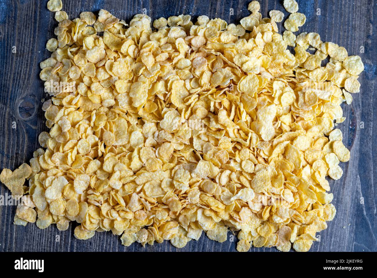 dry breakfast corn flakes of yellow color, preparation of corn dry ...