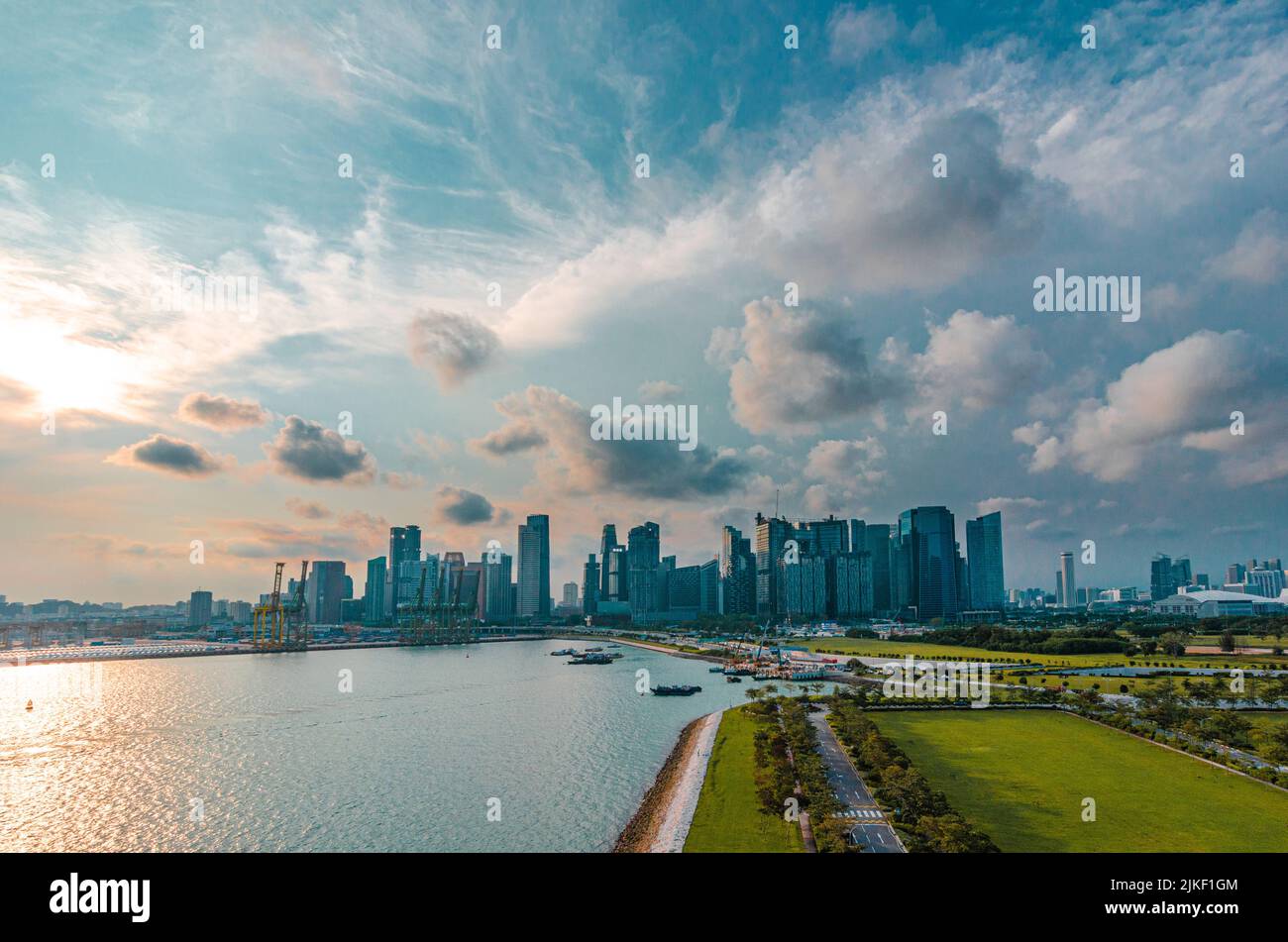 Singapore. view from Marina Bay Cruise Centre Singapore to the city ...